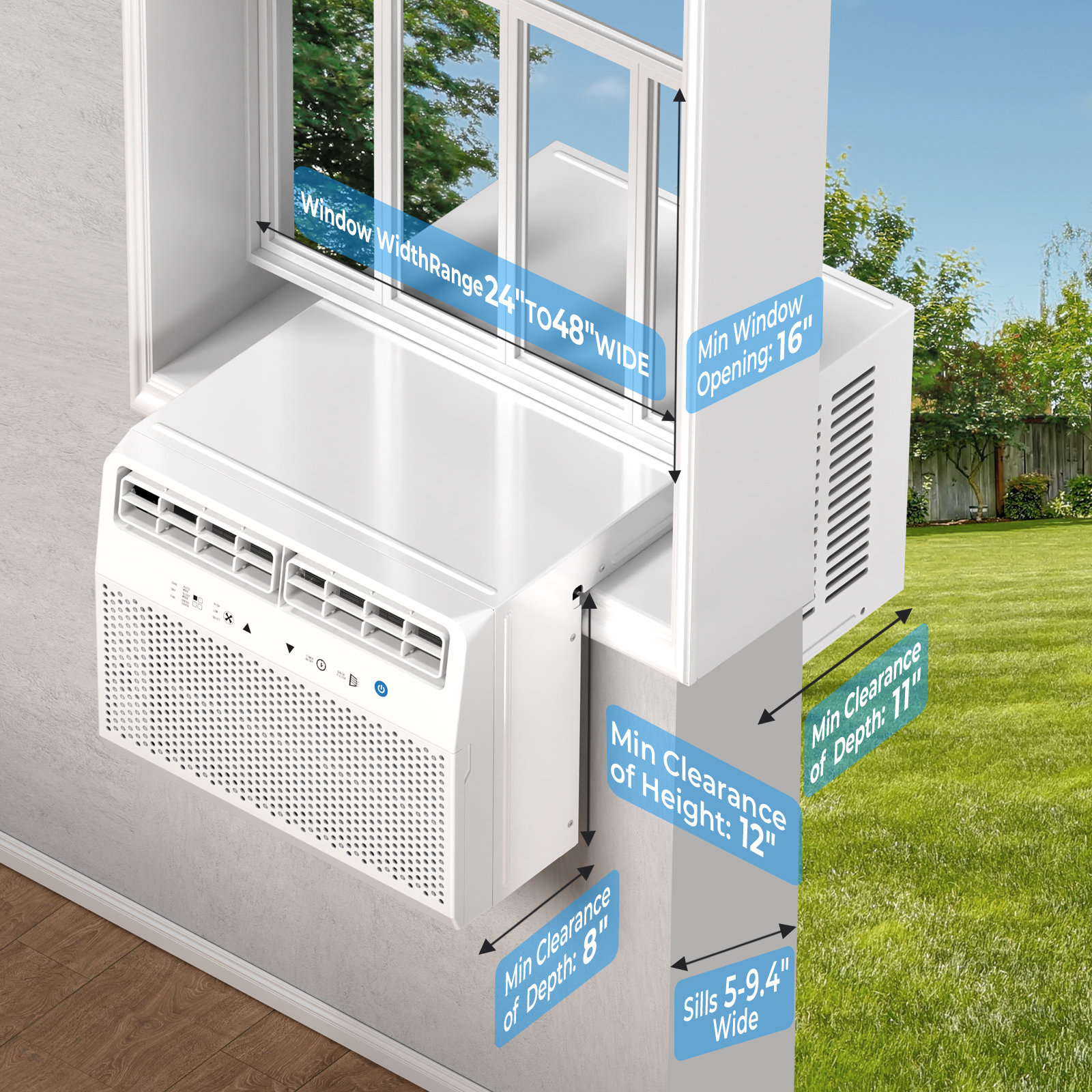 ELECTACTIC Electatic Energy Star 10,000 Btu Window Ac Unit - 45db Ultra Quiet With Full View ...